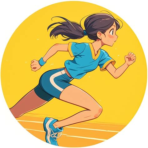Premium Vector White Girl In Her 20s Running Track