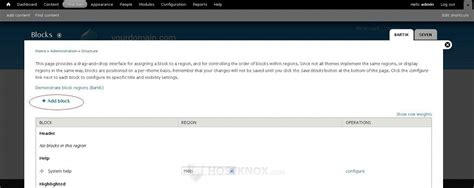 Hostknox Drupal Blocks Tutorial