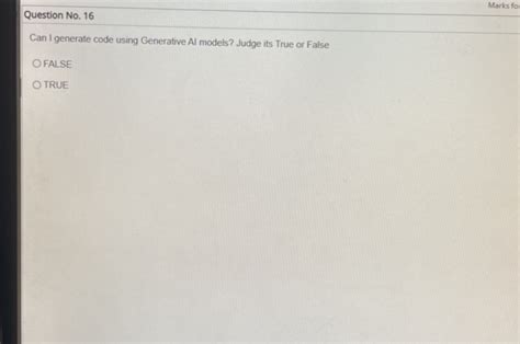 Question No 16 Marks Fo Can I Generate Code StudyX