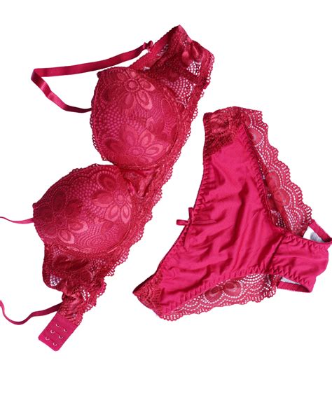 Sexy Wine Color Push Up Bra Set Luxury Lingerie Set Premium Quality