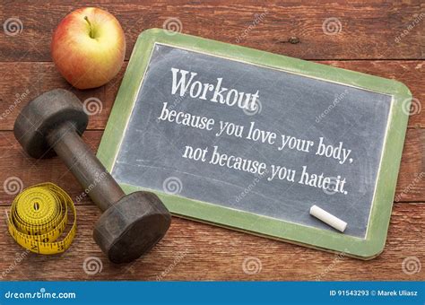 Workout Because You Love Your Body Stock Image Image Of Blackboard