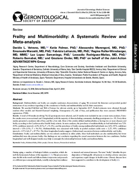 Pdf Frailty And Multimorbidity A Systematic Review And Meta Analysis