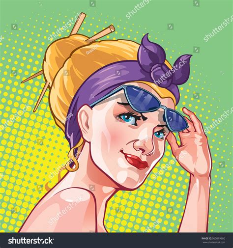 Vintage Woman Portrait Vector Illustration Stock Vector Royalty Free