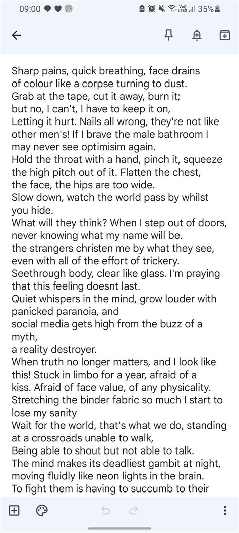 I Wrote A Poem About Dysphoria From Ftm Pov Im Actually Quite Happy