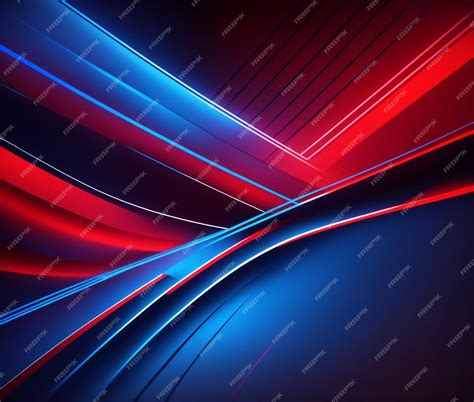 Premium Ai Image Abstract Blue Background With Glowing Red Lines