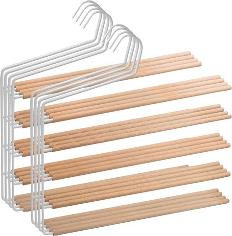 Com Fort House Perchas De Metal Para Pantalones Con Barra De Madera