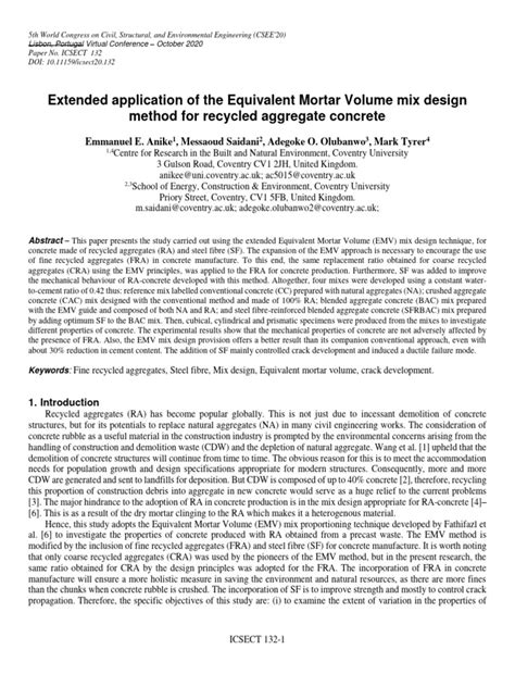 extended application of the equivalent mortar volume mix design method