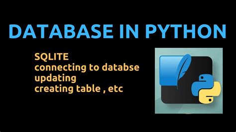 Python 130 Database In Python Part 1 Youtube