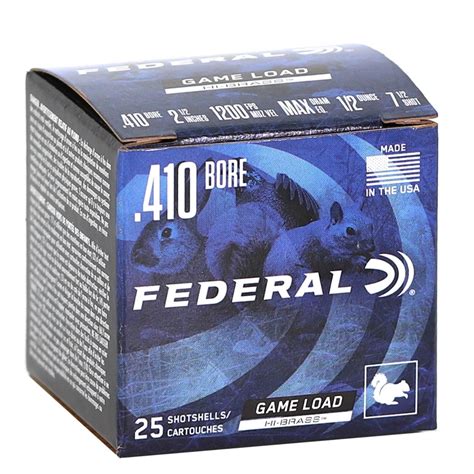 Federal Game Load Upland 410 Gauge Ammunition 2 1 2 1 2oz 7 5 Lead