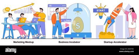 Marketing Meetup Business Incubator Startup Accelerator Concept With