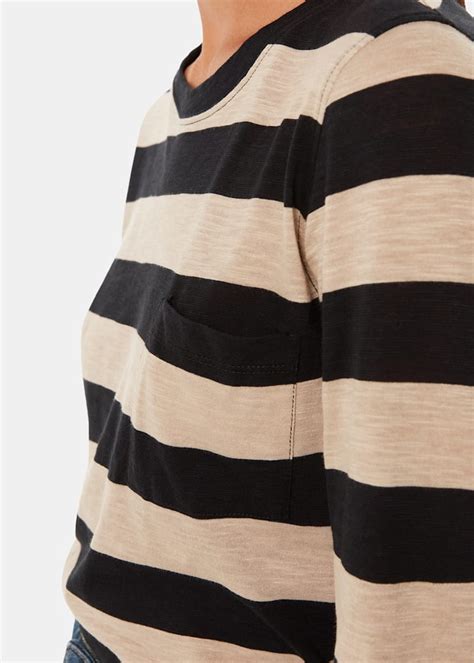 Blackmulti Stripe Crew Neck Pocket Top Whistles Whistles Uk