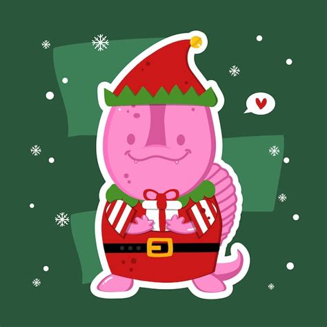 Premium Vector Dinosaur Spinosaurus Christmas Elf Costume