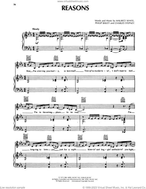 Reasons Sheet Music For Voice Piano Or Guitar PDF