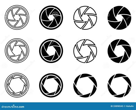 Camera Shutter Aperture Icons Stock Vector Illustration Of Lens