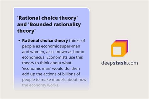 Rational Choice Theory And Bounded Rationality Theory Deepstash