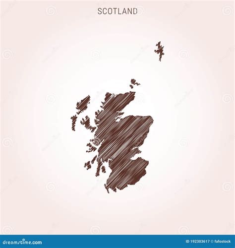 Scribble Map Of Scotland Vector Design Template Stock Vector