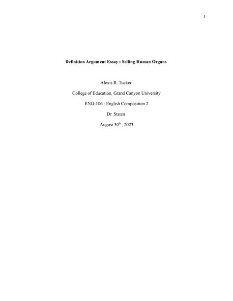 Definition Argument Assignment Definition Argument Essay Selling