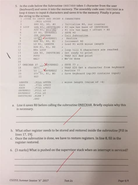 Solved In The Code Below The Subroutine Onechar Takes 1