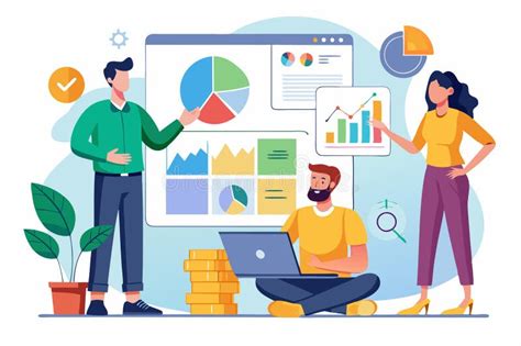 A Team Collaborates On Data Analysis Techniques Using Charts And Graphs In A Contemporary