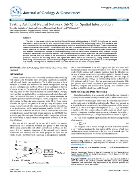 Artificial Neural Network Ann For Spatial Interpolation 2329 6755