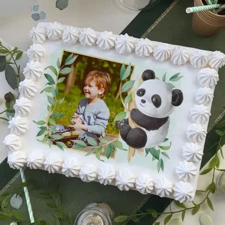 Feuille azyme sucre rectangle A4 personnalisé décor Panda
