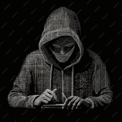 Premium Photo Computer Hacker Ascii Style Black Color Image Generative Ai