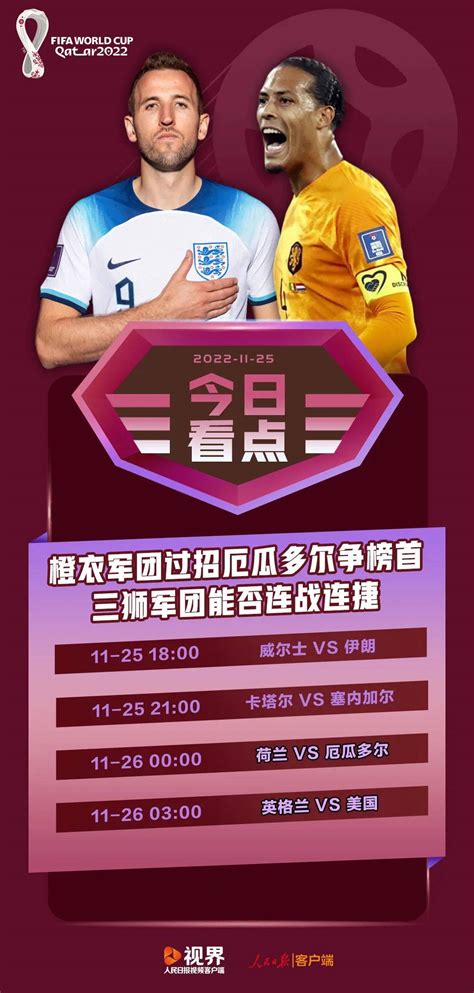 世界杯小组赛第二轮开打，这些精彩看点不容错过来源闫宇航美国队