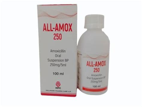 Amoxicillin Oral Suspension BP 250mg 5 Ml At 60 Bottle Advent Dry