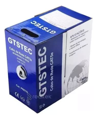 Caixa De Cabo De Rede Preto Cftv 305 Metros 4 Pares Gts Frete grátis