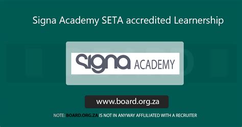Signa Academy Seta Accredited Learnership Board Opportunities
