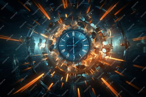 Premium Photo Abstract Visualization Of Clock Hands Moving At Generative Ai