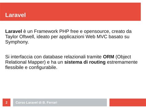 Laravel Framework Php Ppt