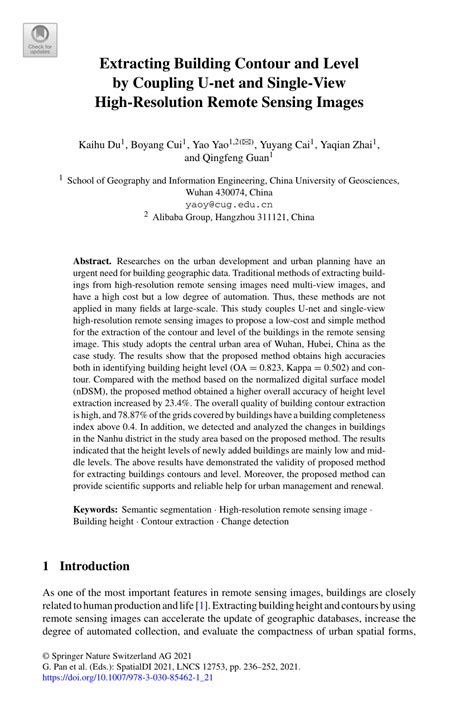Pdf Extracting Building Contour And Level By Coupling U Net And Single View High Resolution