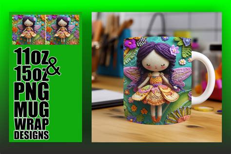 Embroidered Fairy Mug Graphic By Digitaldarius · Creative Fabrica