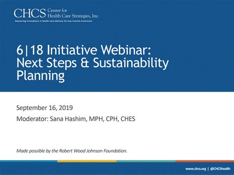 618 Initiative Webinar Next Steps And Sustainability Planning
