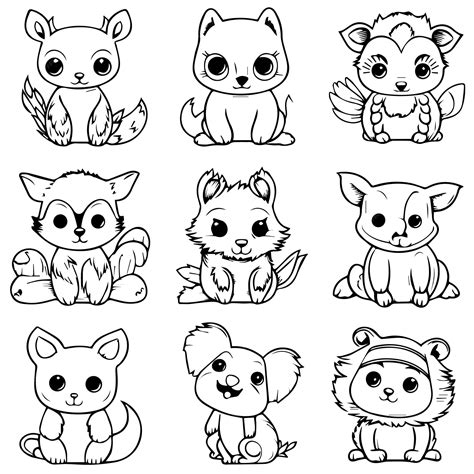 Colouring Sheets Cute Animals