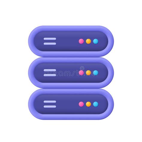 Server Data Memory And Data Center 3d Vector Icon Stock Vector