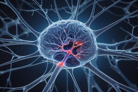 Premium Photo Nerve Cell With Dendrites Macro View Of Neuron Inside Brain Generative Ai