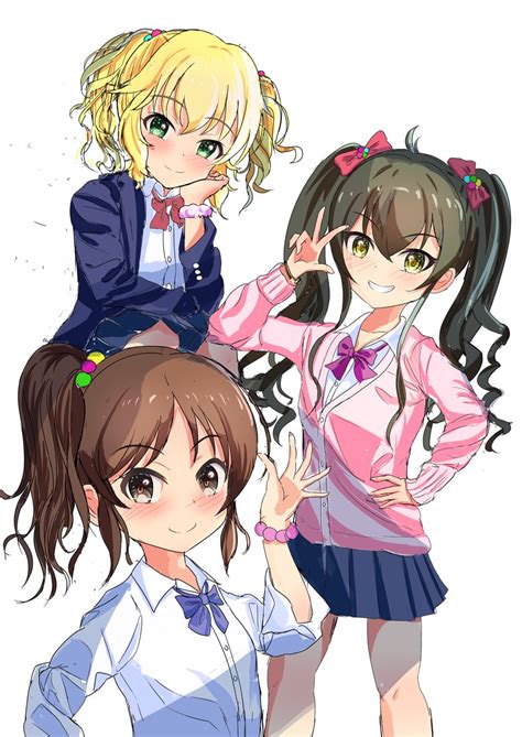 的場梨沙 櫻井桃華 橘ありす 「ぎゃるぺあべりーの第二ラフです。 」 頂戴様のイラスト