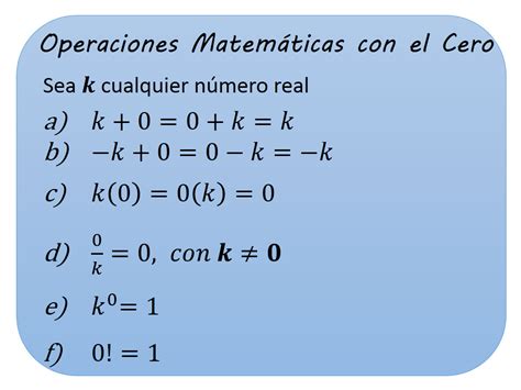 Operaciones Con Cero E Infinito