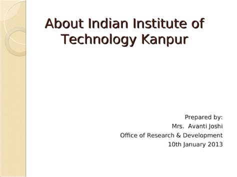 Ppt Iitk Presentation Dokumen Tips