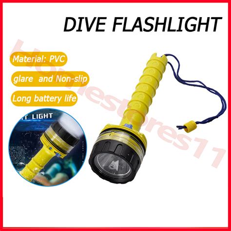 Original Scuba Diving Flashlight Underwater Waterproof Led Diver Light