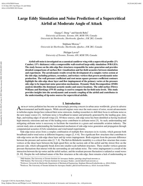 Pdf Large Eddy Simulation And Noise Prediction Of A Supercritical