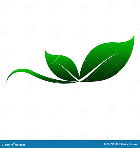 Hoja Verde Para El Diseño Logo Go Green Stock de ilustración