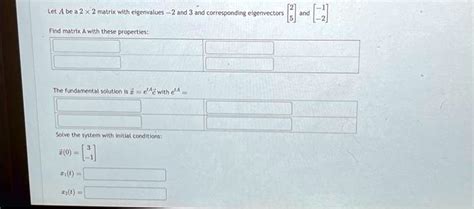 Solved Help Please Let A Be A 2x2 Matrix With Eigenvalues 2 And 3 And