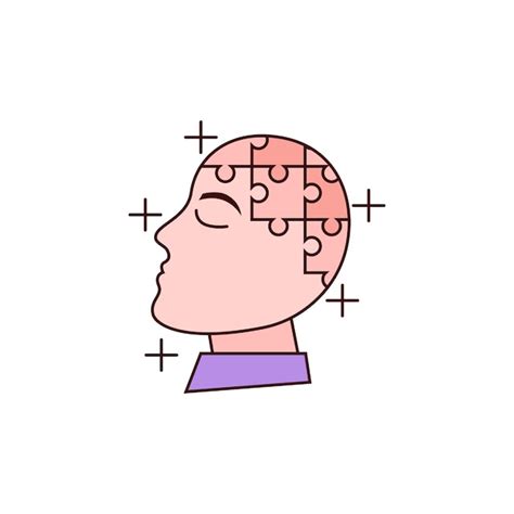 Premium Vector Brain Thinking Imagination Concept With Puzzle Illustration