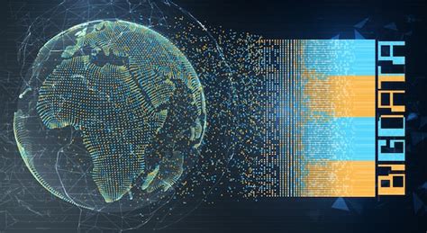 Premium Vector Vector Globe Planet Earth From Dots Concept Bigdata Processing