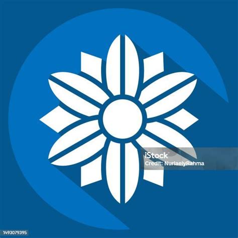 아이콘 포인세티아 꽃 기호와 관련이 있습니다 긴 그림자 스타일 심플한 디자인 편집 가능 간단한 그림 0명에 대한 스톡 벡터 아트