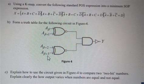 Solved A Using A K Map Convert The Following Standard Pos