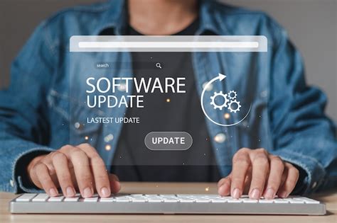 Premium Photo Man Typing Keyboard With Installing Update Process Software Updates Or Operating